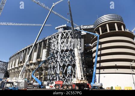 A view of Santiago Bernabeu stadium undergoing renovation works in ...