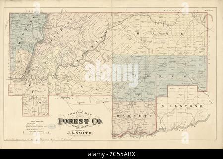 Map of Forest Co., Pennsylvania Stock Photo - Alamy
