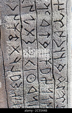 The model scripts inscriptions of oldest Turkic language Stock Photo ...