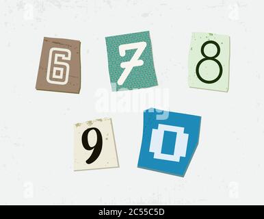 Colorful Newspaper Cut Numbers Set Stock Vector Image & Art - Alamy