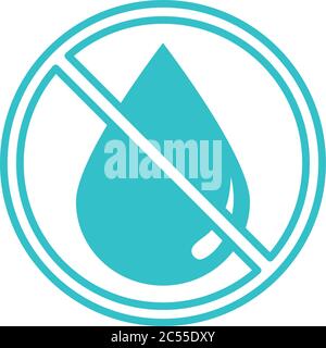 sign water drop forbidden, do not wet logo vector illustration. Tear ...