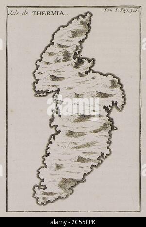 Isle de THERMIA Tournefort Joseph Pitton De 1717 Stock Photo - Alamy