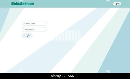 elegant ui design for login form template Stock Vector Image & Art - Alamy