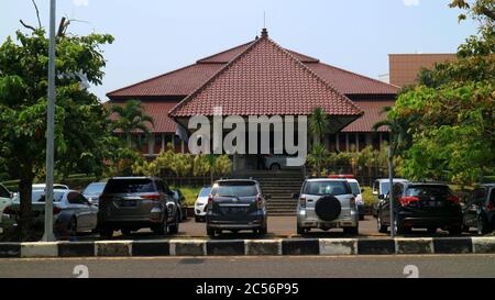 Depok, Indonesia - October 11, 2018: The rectorate building of the ...