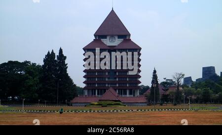 Depok, Indonesia - October 11, 2018: The rectorate building of the ...