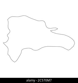 Dominican Republic - solid black outline border map of country area ...