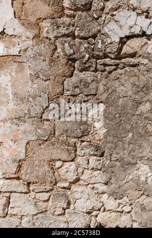 An old wall that is collapsing. Bricks visible. Textured Stock Photo ...