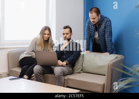 Two men having conversation by phones mobile isolated on white ...
