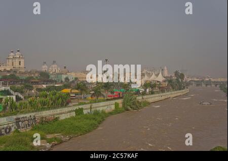 Old city street view, Lima, Peru Stock Photo - Alamy