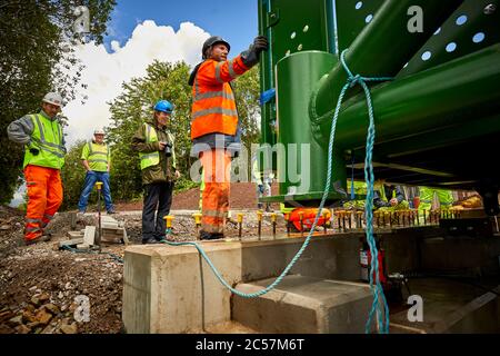 A57 Hyde Road in Gorton has a new footbridge added to the old railway ...