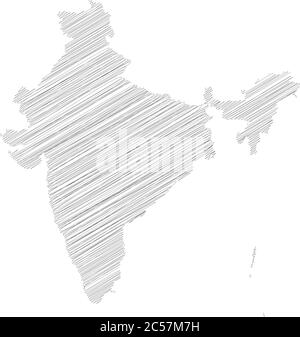 India map vector illustration, scribble sketch Republic India map ...