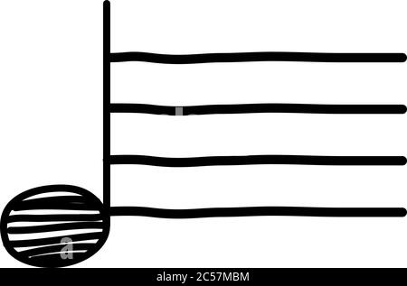 music note in musical partiture silhouette style icon vector ...
