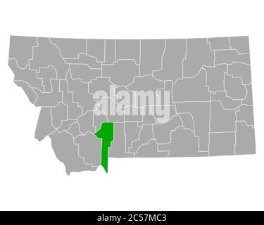 Map of Gallatin in Montana Stock Photo - Alamy