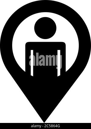 pin location with user silhouette style icon Stock Vector Image & Art ...