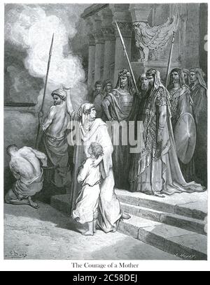 Bible. The Courage of a Mother of Maccabees. Engraving by J. Huyot ...