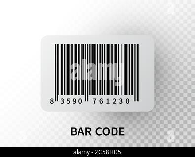 Bar code label template isolated on white background. Barcode icon ...