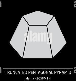 Truncated pentagonal pyramid icon isolated on white background Stock ...