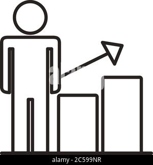 businessman figure with arrows up infographic line style icon vector ...