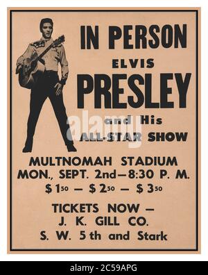 Elvis Presley 1950’s Show Vintage Poster for in person performance at ...