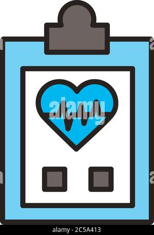 medical order checklist with heart cardio vector illustration design ...