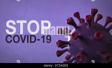 Stop Virus - Word Corona Virus Banner Blue Isolated with Color ...