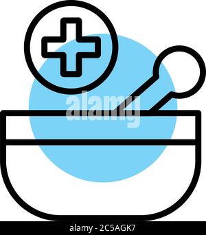 medicine alternative grinder tool line and fill style icon vector ...