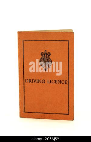 Old style paper driving licence with glasses Stock Photo - Alamy