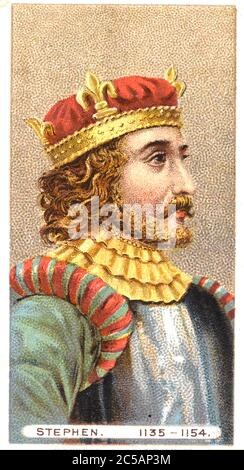 Stephen I or Stephen of Blois, portrait. King of England from 1135 to ...