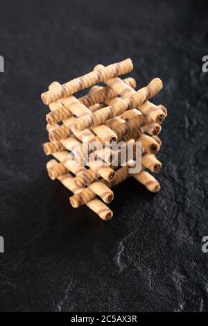 Chocolate waffle sticks Stock Photo - Alamy