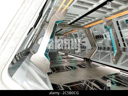 high tech corridor, 3d illustration Stock Photo - Alamy