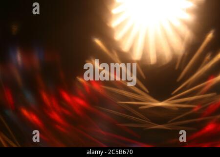 Horizontal shot of staggered and refracted light layers-vortex light ...