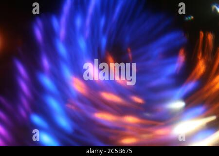 Horizontal shot of staggered and refracted light layers-vortex light ...