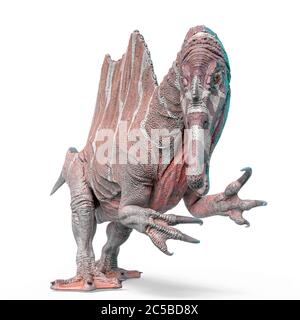 spinosaurus front view in white background, 3d illustration Stock Photo ...