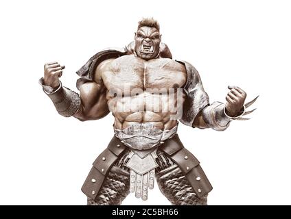 ogre man is angry in white background, 3d illustration Stock Photo - Alamy