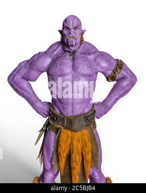 moon purple ogre in white background Stock Photo - Alamy