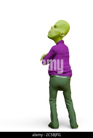 Rear view of successful businessman looking the sky from his office ...