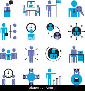 bundle of business people avatars set icons vector illustration design ...