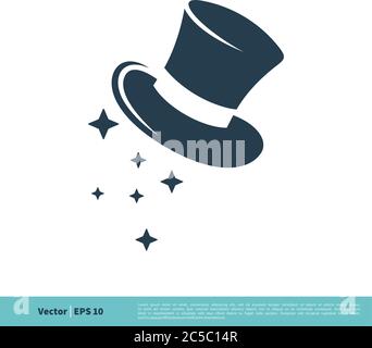 Hat with a stick icon. Simple illustration of hat with a stick vector ...