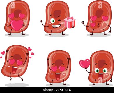 Ham cartoon character with love cute emoticon Stock Vector Image & Art ...