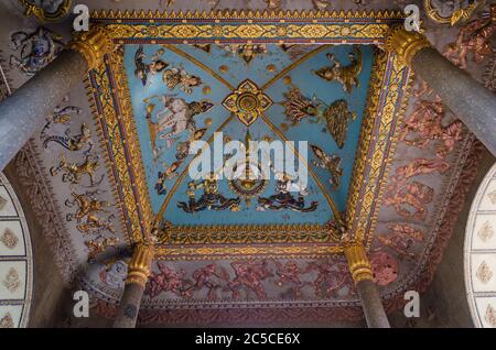 Art inside the Victory Monument Patuxai Patuxay Monument in Vientiane ...