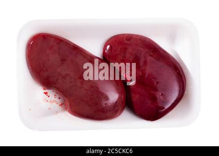 Fresh raw pork kidneys on white background Stock Photo - Alamy