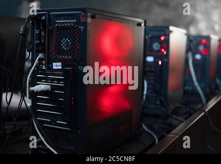 Computers in modern computer club for gamers and peoples who love ...