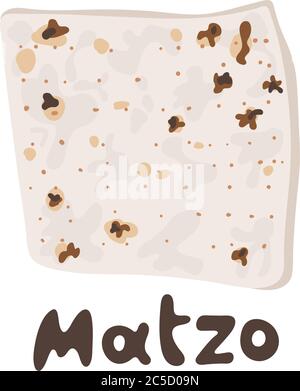 Hand-drawn Matzo bread illustration. Flatbread, usually known in Jewish ...