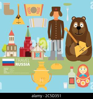 Set of Russia-themed design elements Stock Vector Image & Art - Alamy