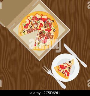 open pizza box Stock Vector Image & Art - Alamy