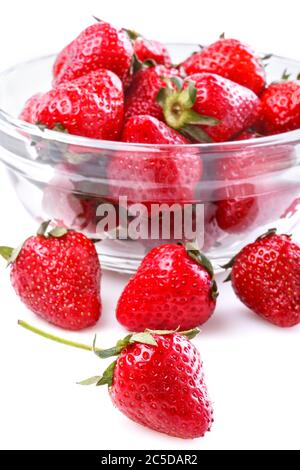 High-resolution close-up of ripe red strawberries filling the entire ...