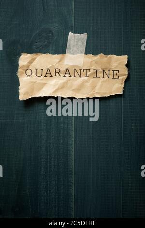 Stop Quarantine sentence on a brown paper Stock Photo - Alamy