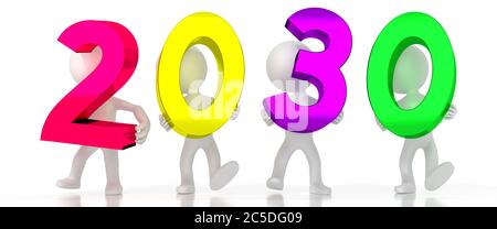 2030 - colorful letters - 3D illustration Stock Photo - Alamy