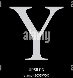 Upsilon greek letter icon, Upsilon symbol vector illustration Stock ...