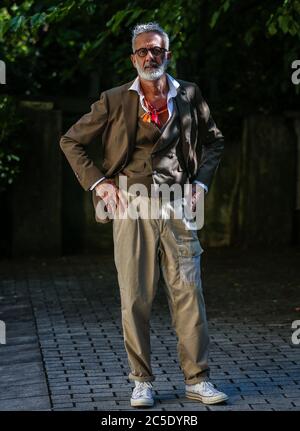 MILAN, Italy- June 29 2020: Carlo Porrini on the street in Milan Stock ...